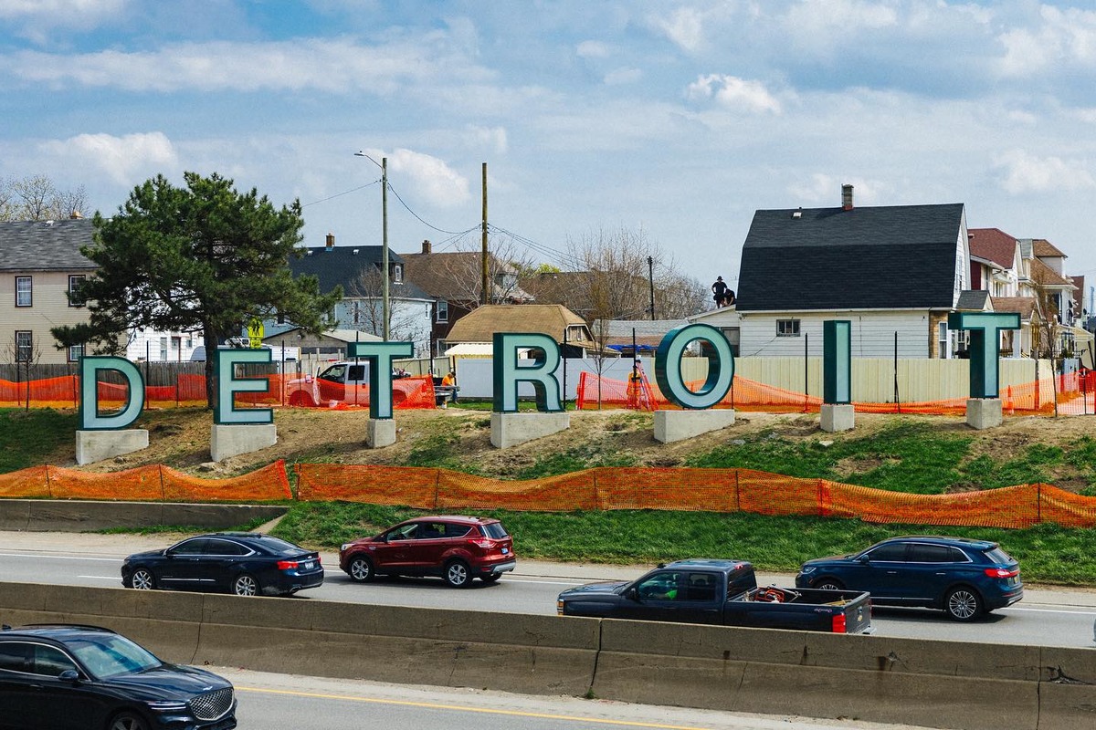 Detroit's New 'Gateway Sign' Draws Social Media Mockery Ahead of NFL