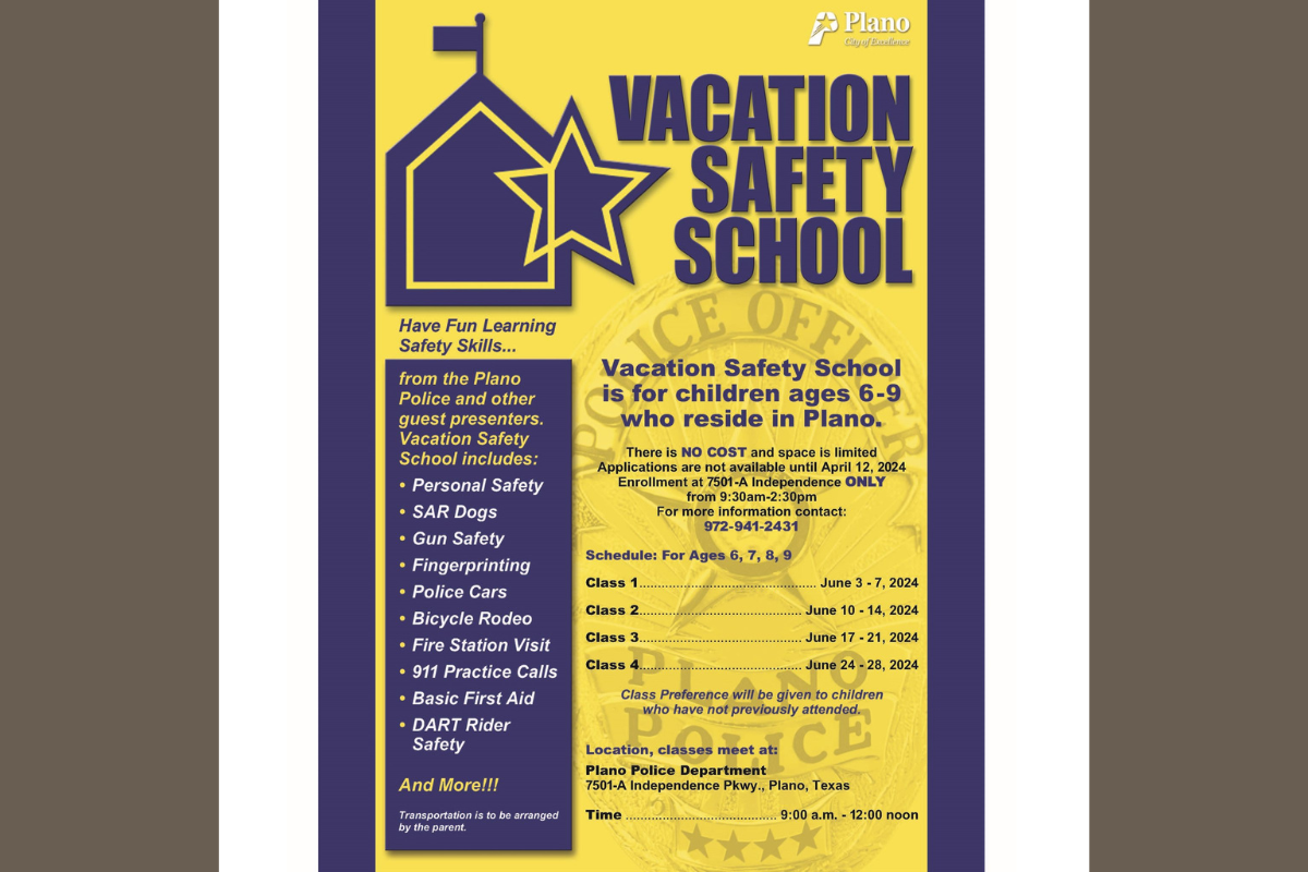 Plano Police Department Hosts Free Vacation Safety School for Kids