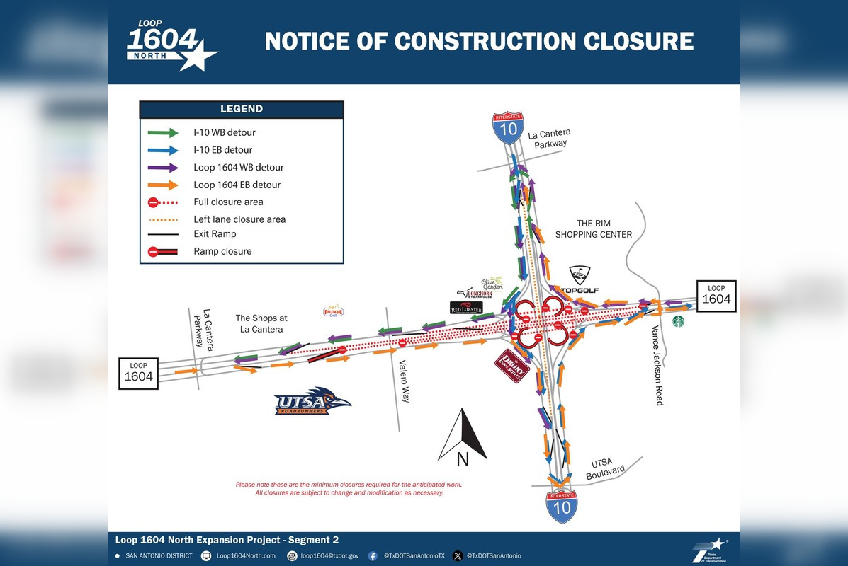 San Antonio's Loop 1604 Closure Planned for Weekend, Major Expansion
