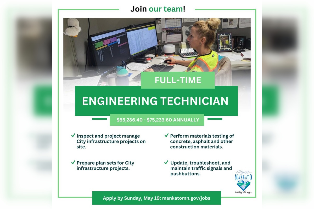 City of Mankato Seeks Engineering Technician for Public Works