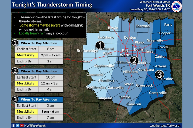 Dallas and North Texas on Alert for Severe Thunderstorms, Flooding