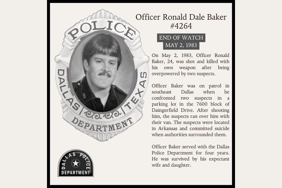 Dallas Police Department Honors Fallen Officer Ronald Dale Baker,