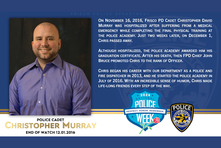 Frisco Police Department Honors Late Cadet Christopher Murray on Peace