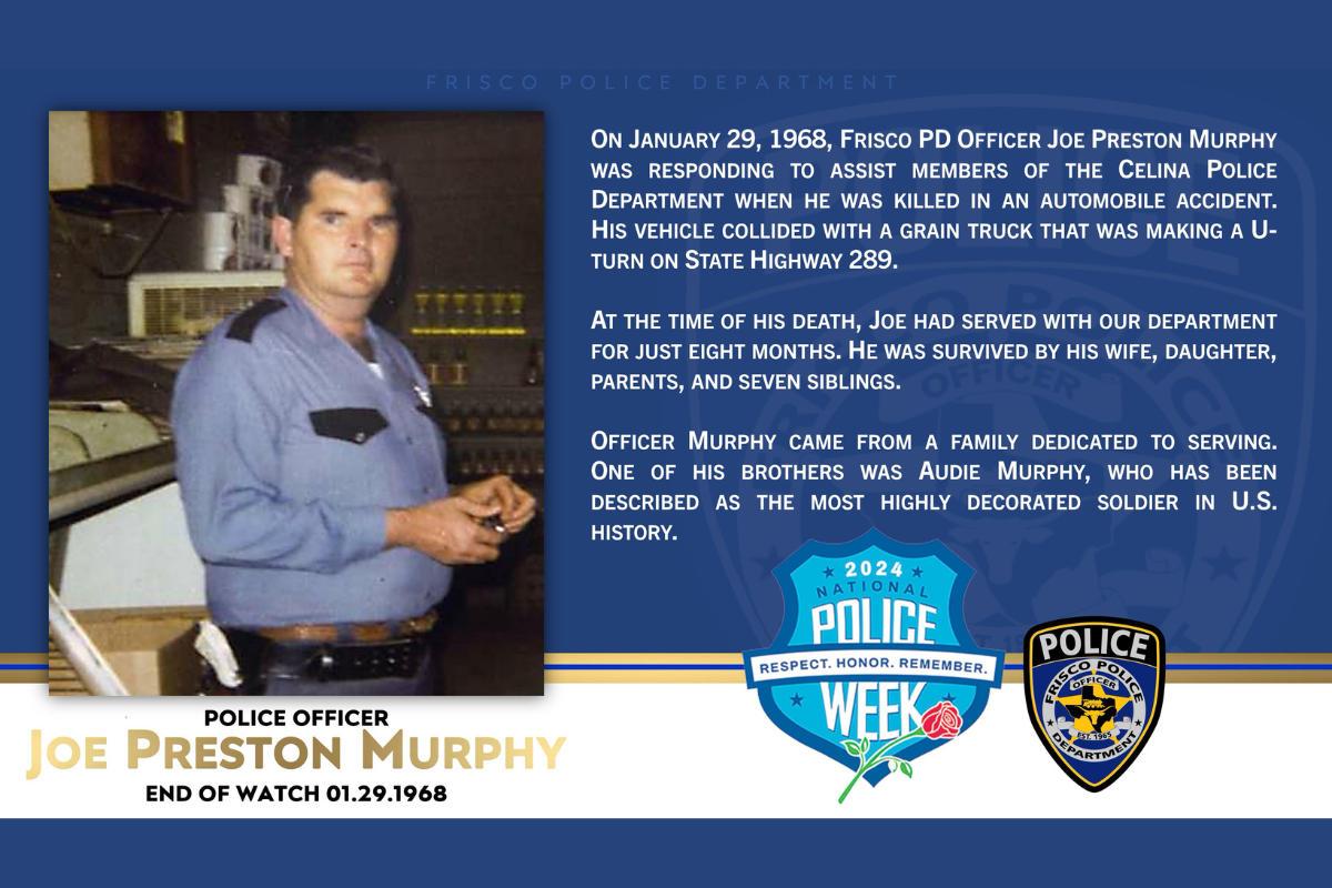 Frisco Police Honor Fallen Officer on Peace Officers Memorial Day,
