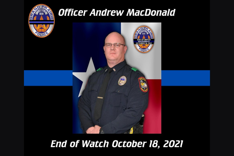 Grand Prairie Police Department Honors Late Officer Andrew MacDonald,
