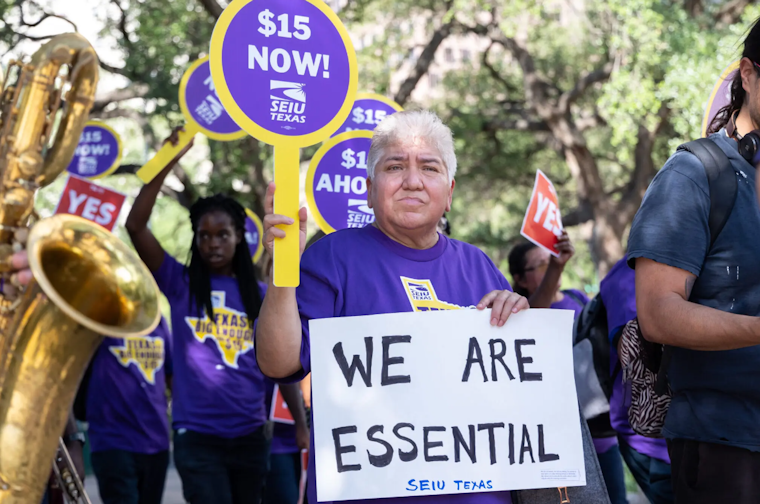Houston Janitors Rally for Better Pay, SEIU President Joins the Fight