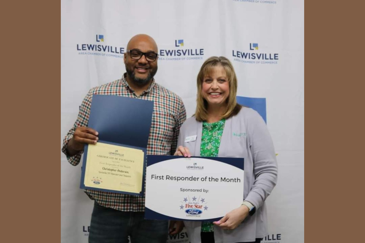 Lewisville Dispatcher Christopher Anderson Honored as First Responder
