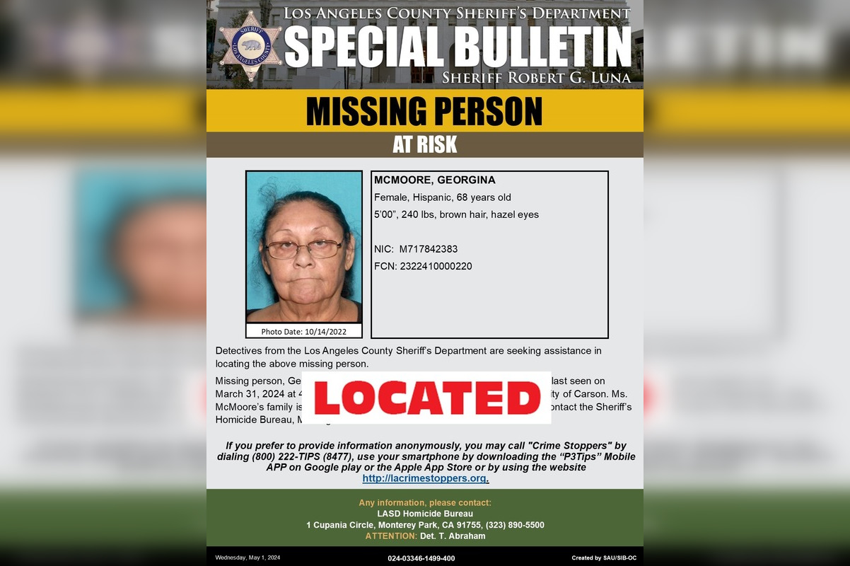 Los Angeles County Sheriff's Department Announces Safe Return of