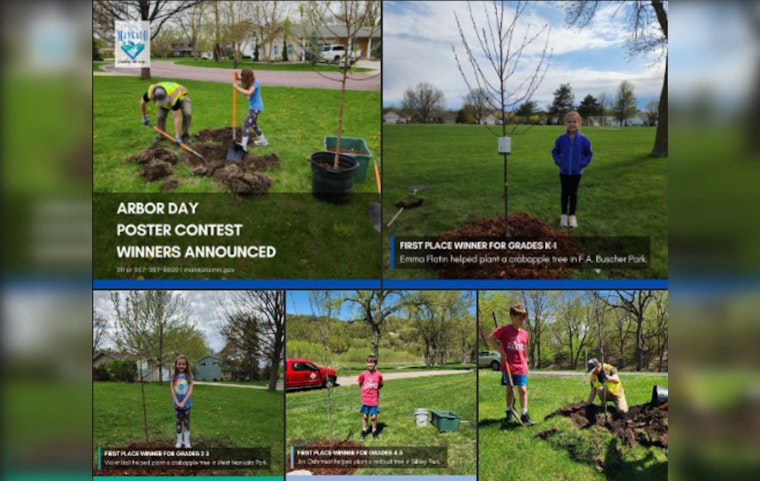 Mankato's Young Eco-Champions Plant Trees in Victory of Arbor Day