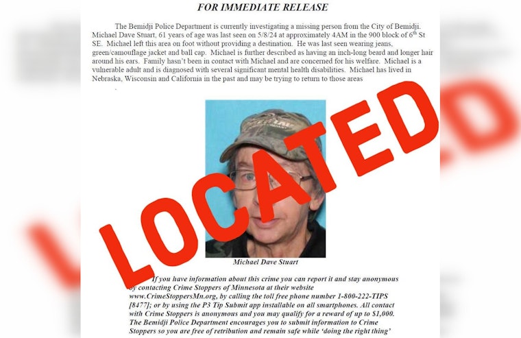 Missing Bemidji Man Found Safe After Three-Week Search, Police Thank