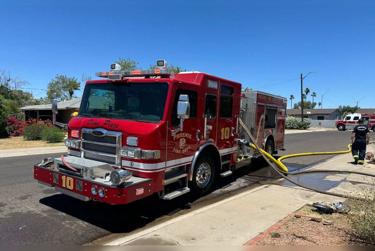Phoenix Firefighters Rescue Dog Amidst House Fire in Central Phoenix,