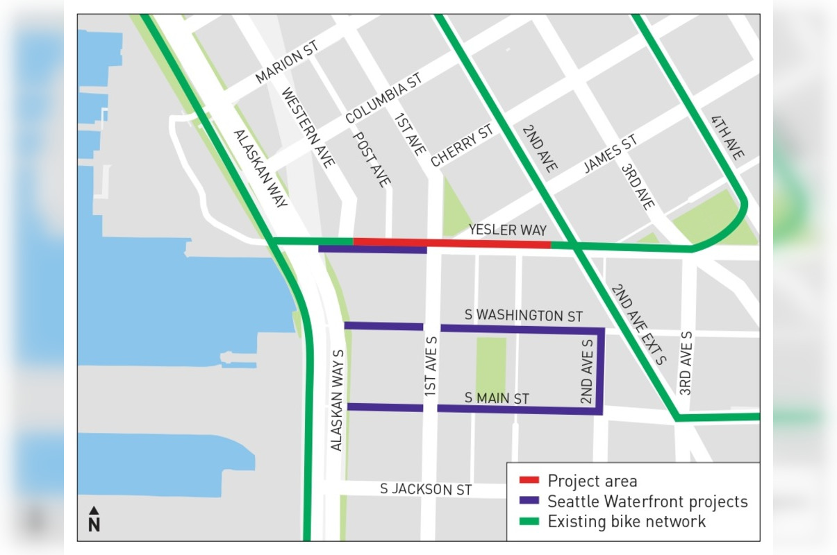 Seattle Pedals Ahead with Yesler Way Protected Bike Lane, Aims to