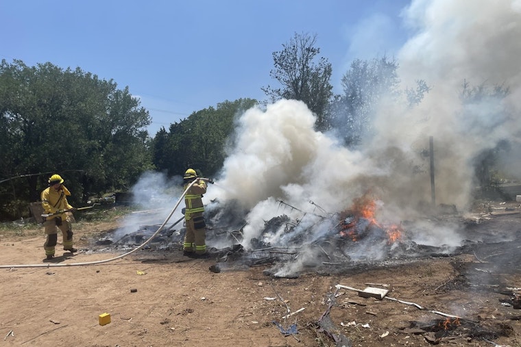 Austin Firefighters Douse Brush Fire Near Homeless Encampment on