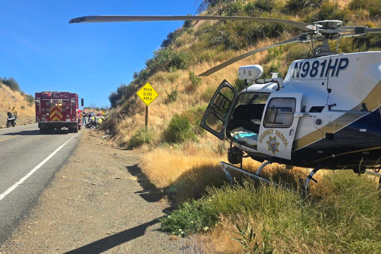 CHP Helicopter Swiftly Aids Severely Injured Motorcyclist on Highway