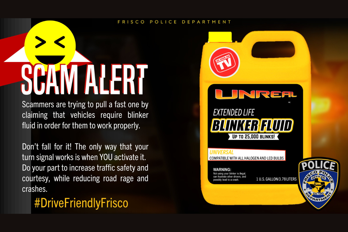 Frisco Police Alert Bay Area Drivers of "Blinker Fluid" Scam and