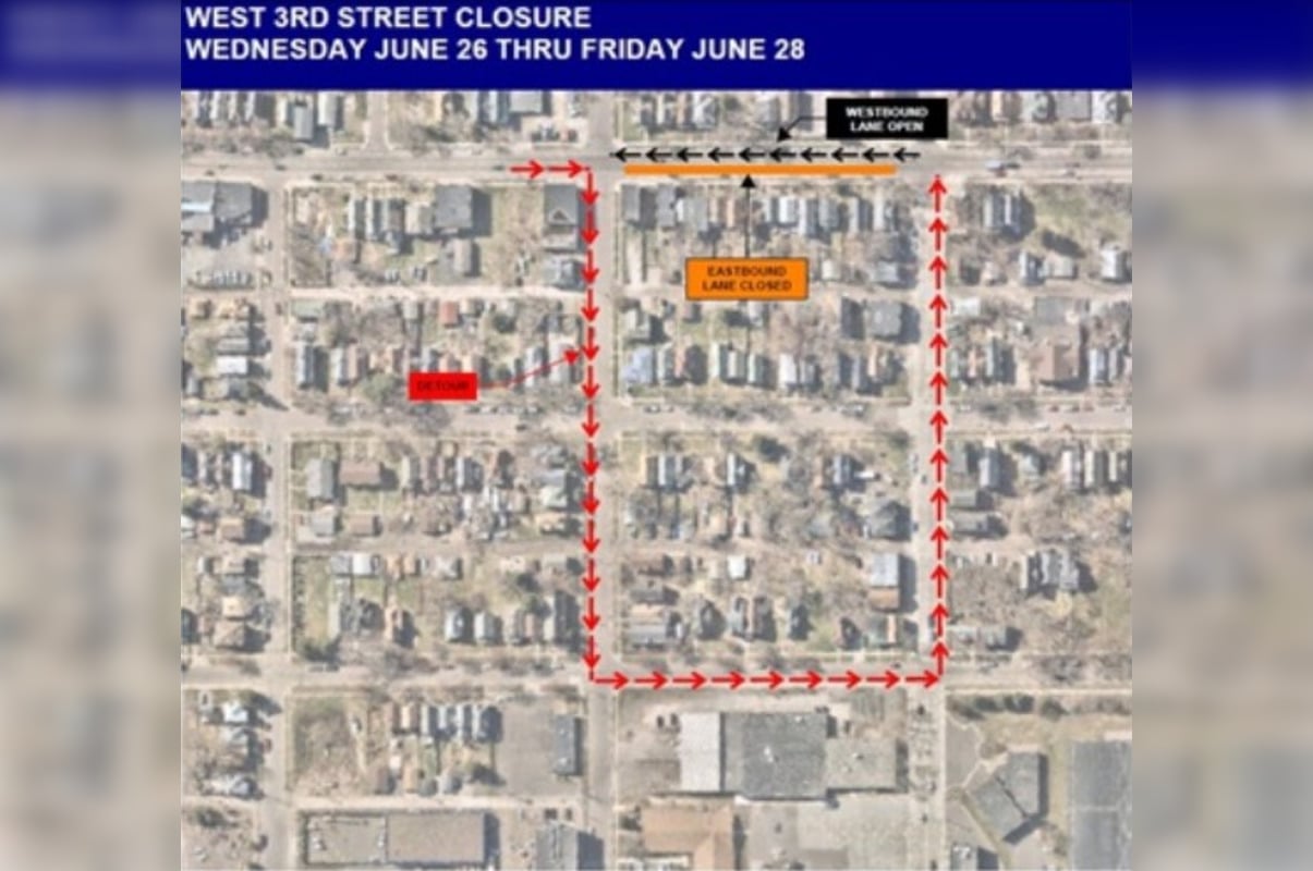 Traffic Alert: Eastbound Lane on West Third Street in Duluth Closed