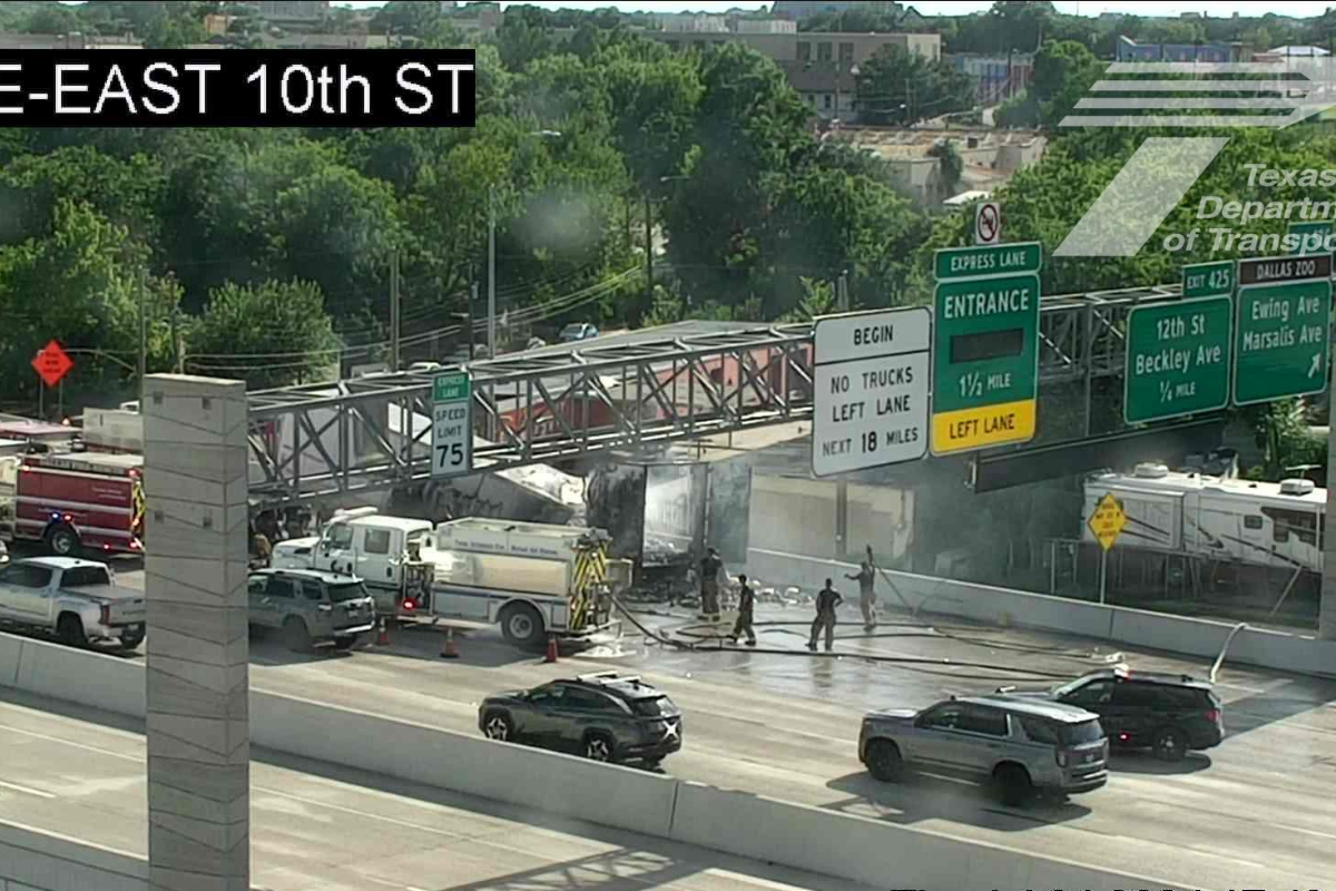 18-Wheeler Blaze on I-35 Causes Rush Hour Delays in Dallas,