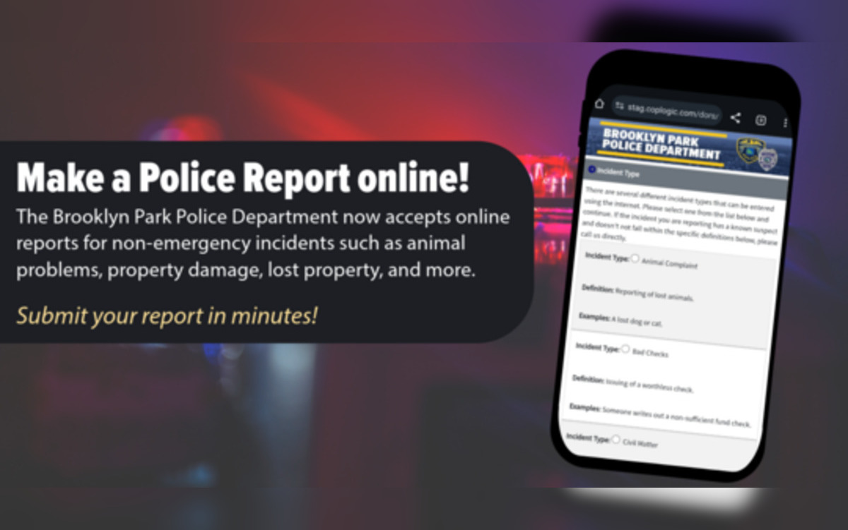 Brooklyn Park Police Launch Online Tool for Non-Emergency Crime