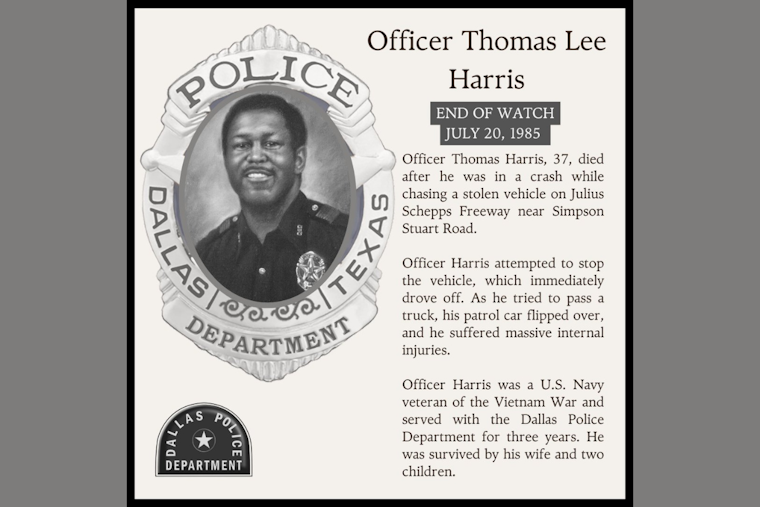 Dallas Police Department Honors the Late Officer Thomas Lee Harris