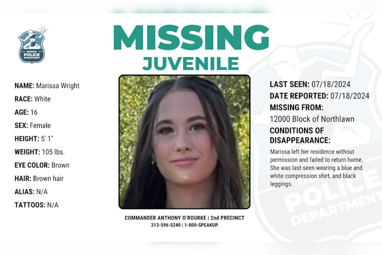 Detroit Police Seek Public's Aid in Locating Missing 15-Year-Old