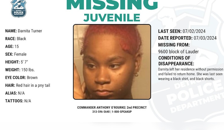 Detroit Police Seeks Public's Help in Search for Missing 15-Year-Old Detroit Police Seeks Public's Help in Search for Missing 15-Year-Old