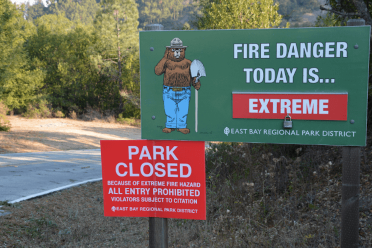 East Bay Regional Park District Closes Several Parks Amid Extreme Fire
