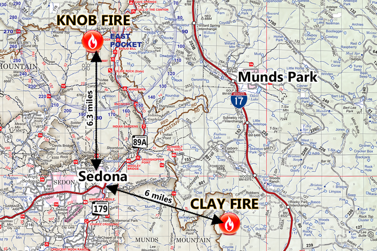 Fire Crews Tackle Lightning-Caused "Knob" and "Clay" Fires Near Sedona