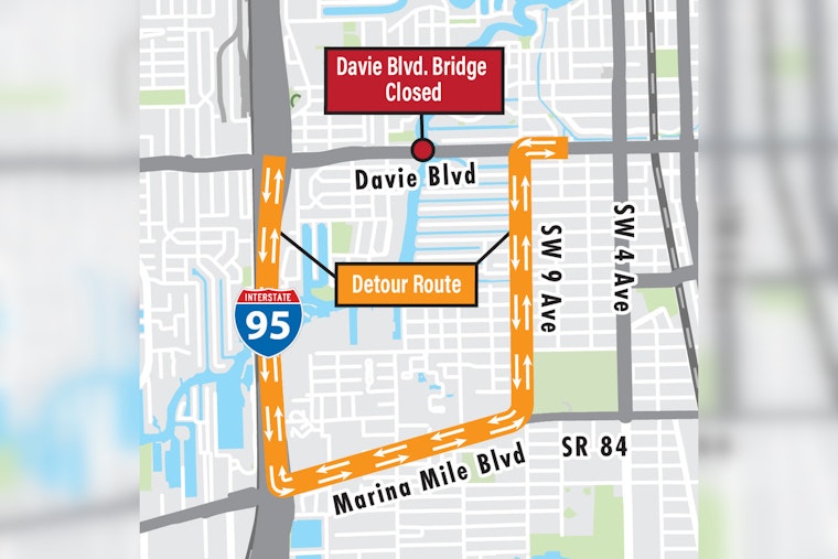 Fort Lauderdale’s Davie Boulevard Bridge Set for Nighttime Closure for