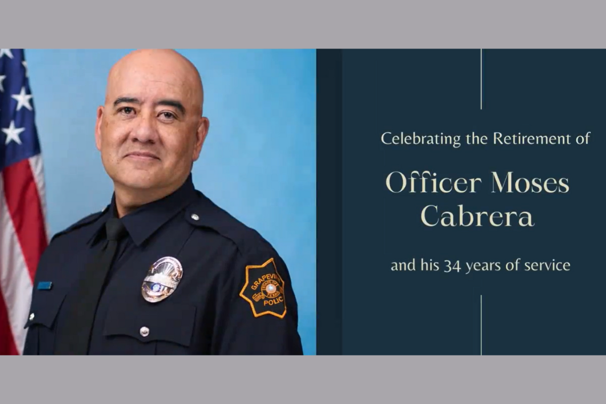 Grapevine Celebrates Officer Moses Cabrera's Retirement After 34 Years