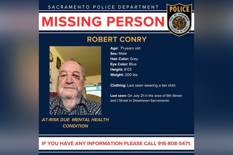 Sacramento Police Seek Help to Find At-Risk Missing 71-Year-Old Robert
