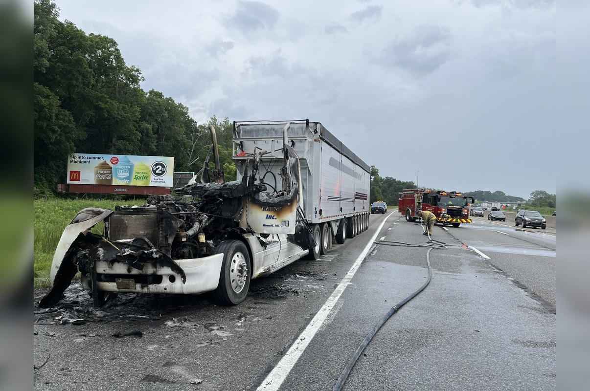 Semi-Truck Fire on I-96 Near Brighton Causes Major Delays and Lane