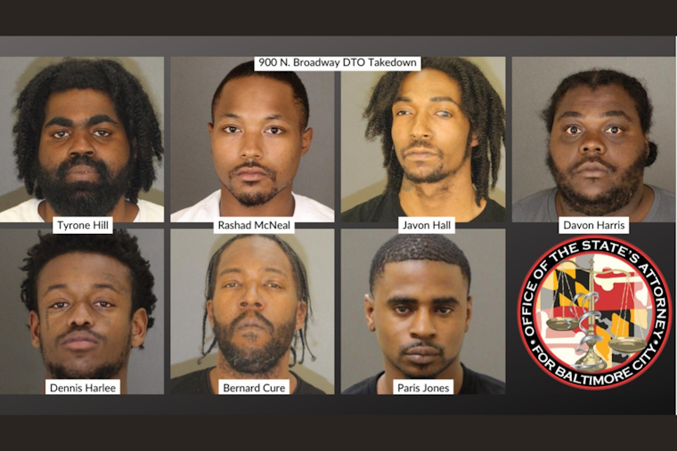 Seven Men Indicted in Baltimore for Operating "Open-Air Drug Market"