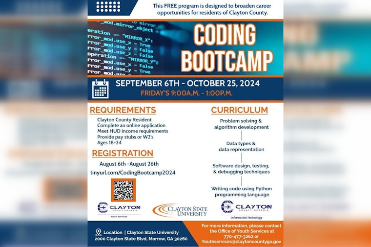 Clayton County Announces Free Coding Bootcamp for Young Adults to