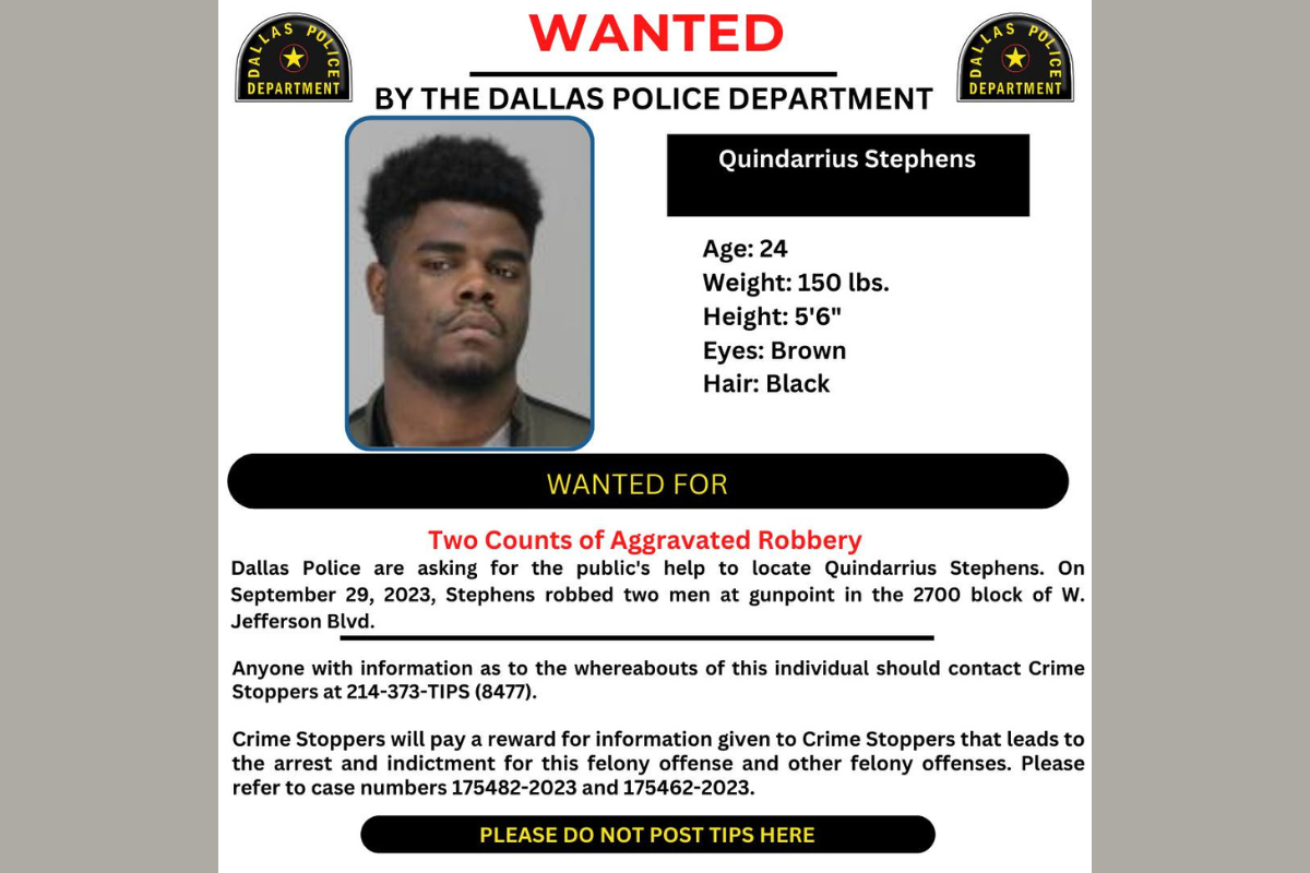 Dallas Police Department Seeks Help from Public in Locating Wanted