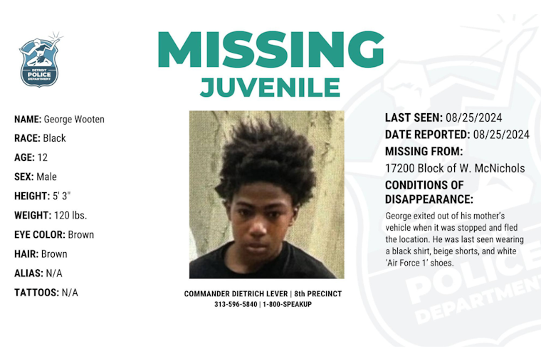 12-Year-Old George Wooten Vanishes in Detroit, Police Urge Public to