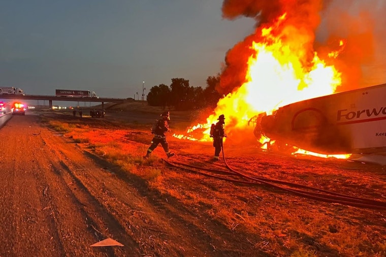 Westbound Interstate 580 Near Tracy Reopens After Fiery Big Rig