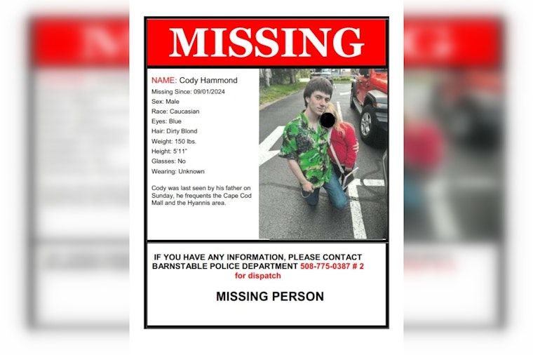 Barnstable Police Seek Public Help in Locating Missing Person Cody