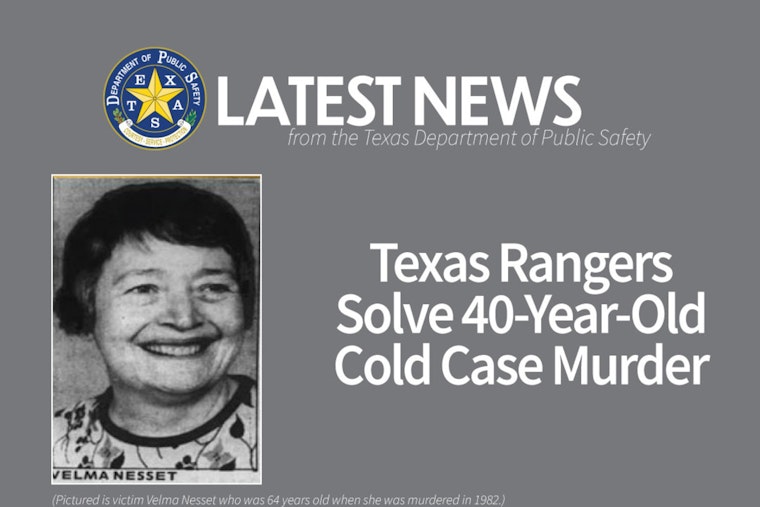 Cold Case Murder of Velma Nesset Solved in Ector County, Texas with