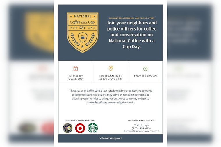 Maple Grove Residents Invited to Connect with Police Over Coffee on