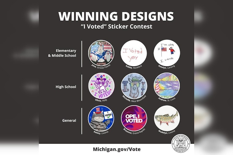 Michigan Unveils Winning "I Voted" Sticker Designs Celebrating Civic