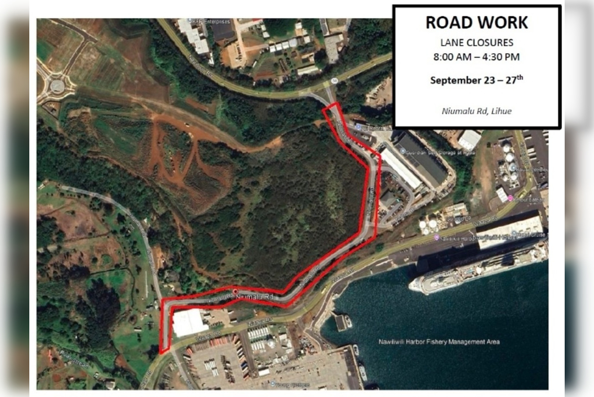 Niumalu Road in Nāwiliwili to Experience One-Lane Closure for