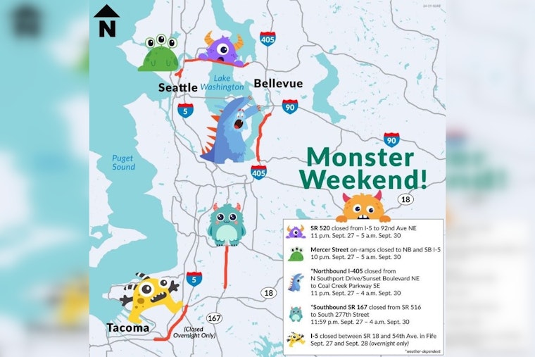 Seattle's Traffic Alert: Major Closures to Hit I-5, SR 520, I-405, and