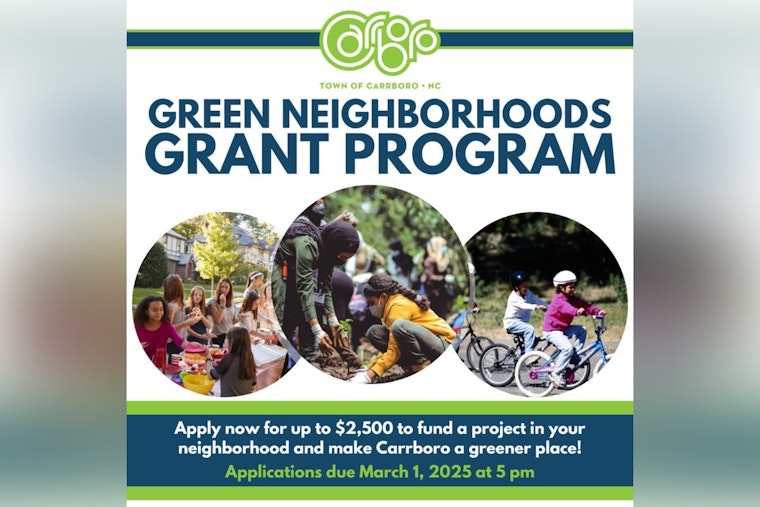 Carrboro Launches Green Neighborhoods Grant Program to Boost Local