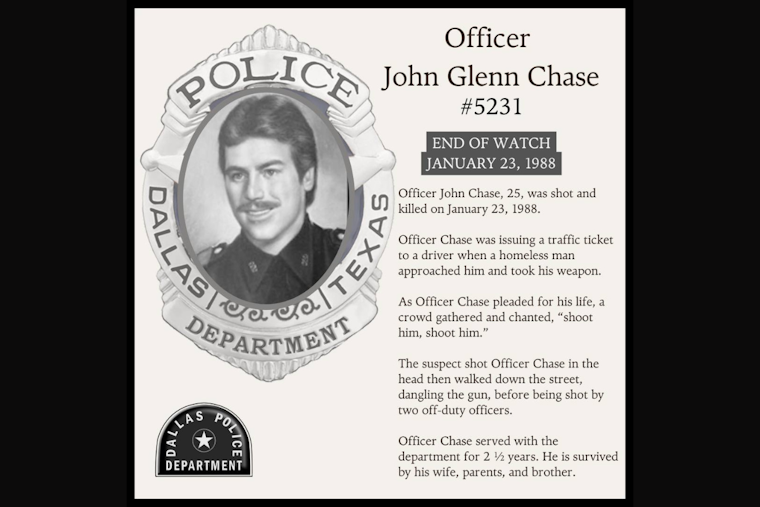Dallas Police Department Honors Officer John Glenn Chase 37 Years