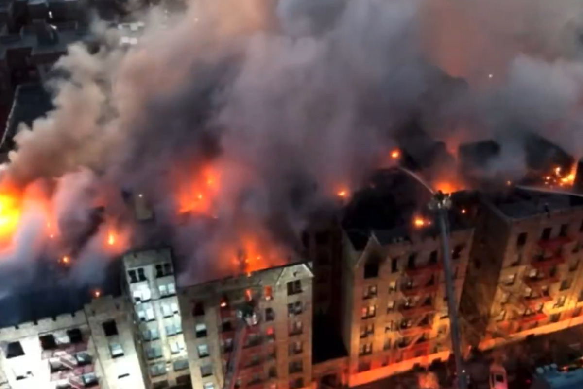 Fierce Five-Alarm Blaze Engulfs Bronx Apartment Building, Injuring