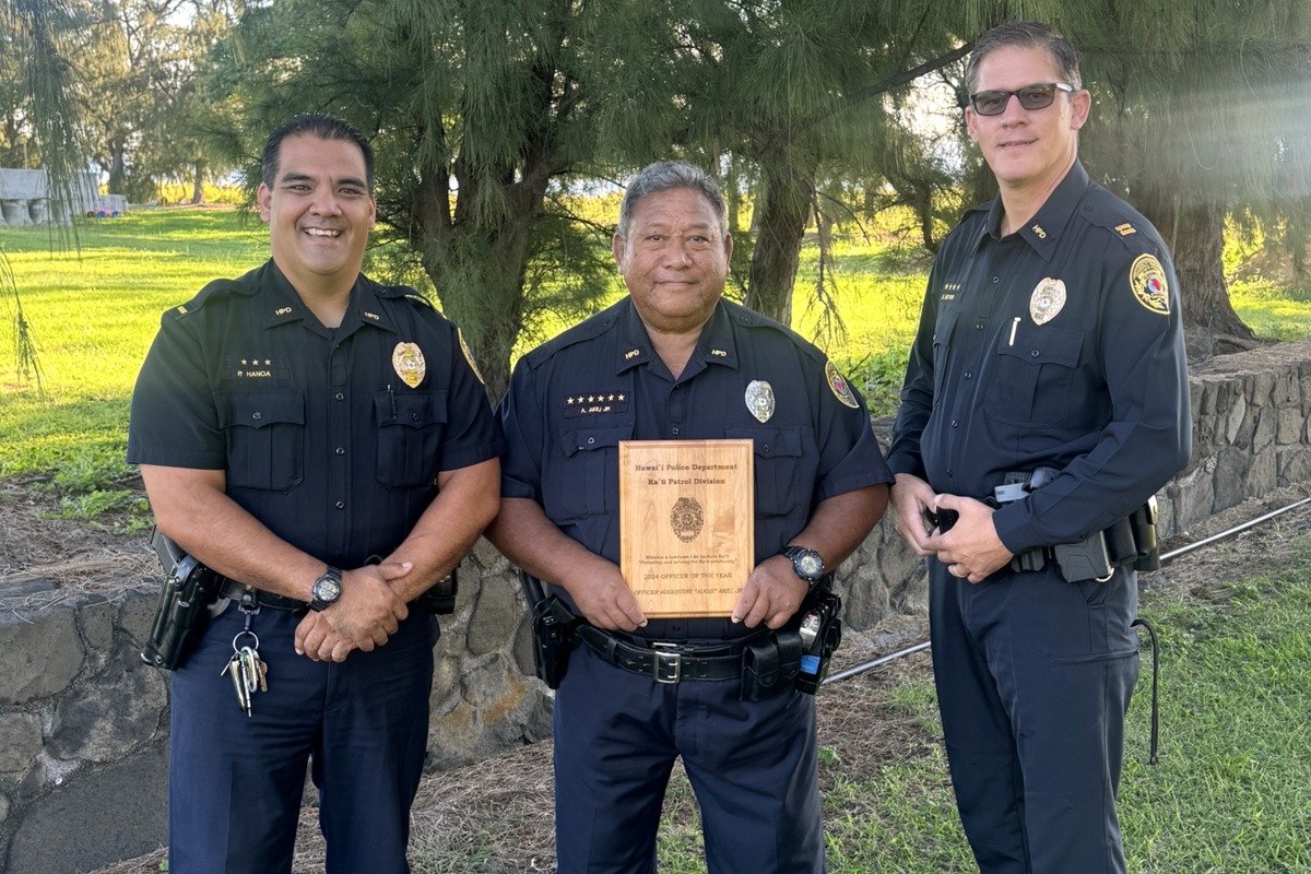 Hawai‘i Police Honor Ka‘ū District's Finest, Officer Augustine Akiu
