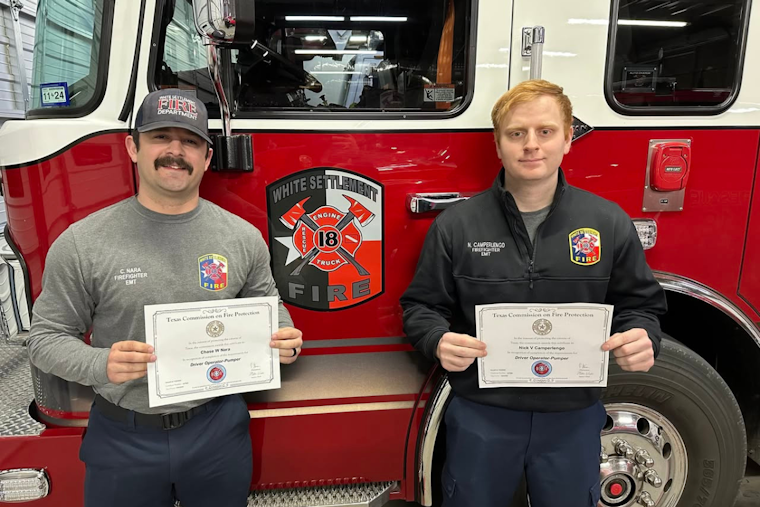 White Settlement Firefighters Achieve Driver Operator-Pumper