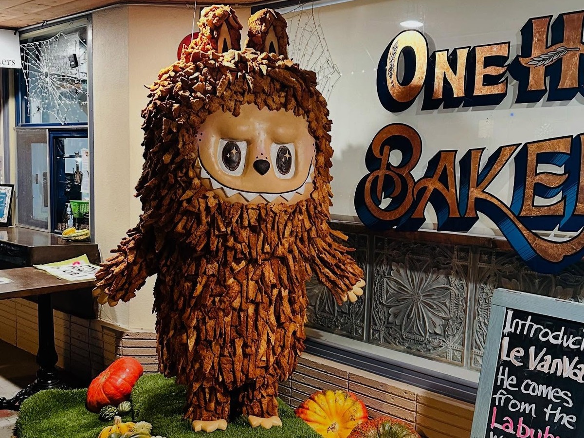 Bay Area Bakery Unveils 300-Pound Labubu Bread Monster as Kids Line Up