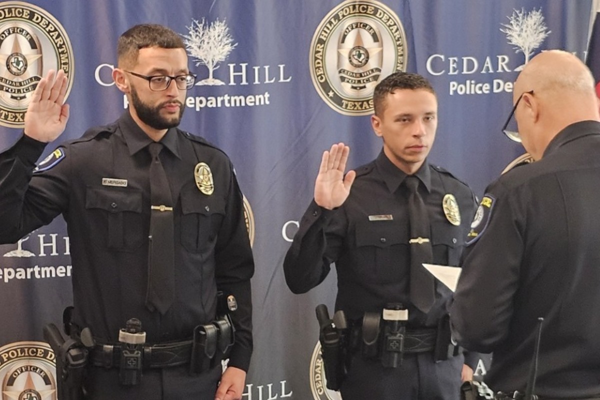 Cedar Hill Police Department Welcomes Two New Officers with Military