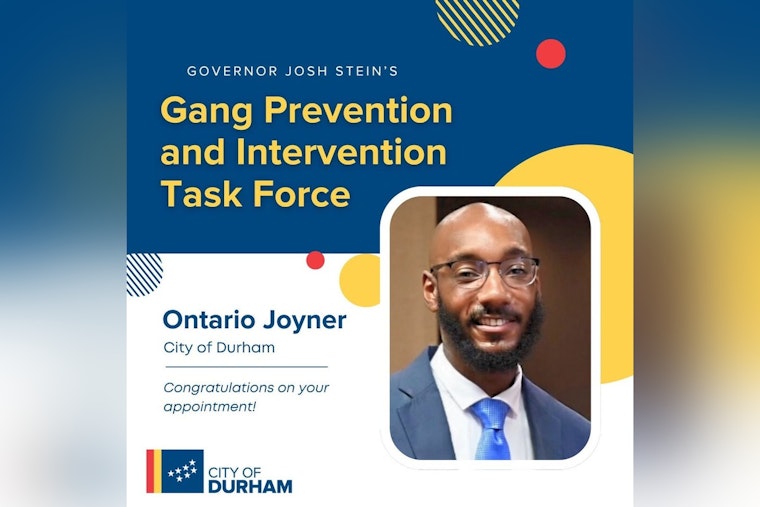 Durham's Ontario Joyner Appointed to NC Governor's Gang Prevention